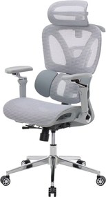 Kancelářská ergonomická židle PORTE II — síťovina, šedá