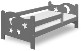 MB Dětská postel Nocturno - masiv borovice 80x180 cm šedá + ROŠT ZDARMA