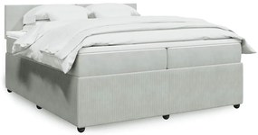 Box spring postel s matrací světle šedá 200x200 cm samet 3287824