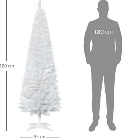 HOMCOM Umělý vánoční strom 180 cm, umělý smrk s 390 špičkami, vánoční dekorace pro interiér