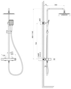Sapho - Sprchová sada s baterií CUBEMIX lesklý chrom