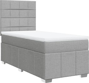 Box spring postel s matrací světle šedá 80 x 200 cm textil 3293795