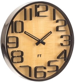 Designové nástěnné hodiny future time ft7010tt numbers oak titanium 30cm