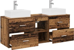 Sada koupelnových skříněk 3 ks Staré dřevo 49,5 x 41 x 62,5 cm 3405841