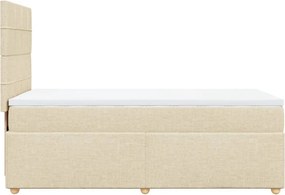 Box spring postel s matrací krémová 90x190 cm textil 3293440