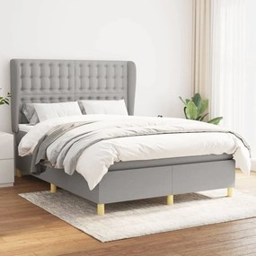 Box spring postel s matrací světle šedá 140 x 200 cm textil,  3128845