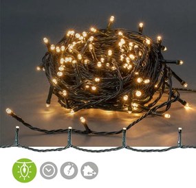 Nedis CLLS180- LED Venkovní vánoční řetěz 180xLED/7 funkcí 16,5m IP44 teplá bílá