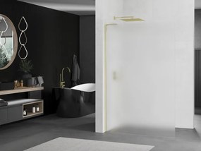 Mexen Kioto L, sprchová zástěna Walk-In 110 x 200 cm, 8mm sklo námraza, zlatý lesklý profil, 800-110-103-50-30