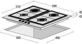 Concept PDV4560 Plynová varná deska