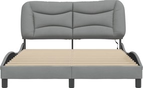 Rám postele s LED bez matrace Hvar Světle šedá 140x200 cm Látka 3213704