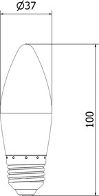 Mexen Nova, LED žárovka E27, C37, 8W, Teplá - 3000K, 840 lm -L102-E27-0830-01