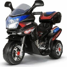LEAN CARS Elektrická motorka pro děti HC8051 černá, LED světla a zvuky