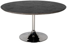 OnaDnes -20% Černo stříbrný dubový jídelní stůl Richmond Blackbone 140 cm