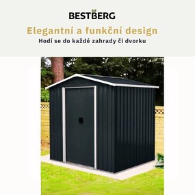 Zahradní domek BestBerg ZDB-2A / 2,5 m² / 194 x 131 x 184 cm / šedá