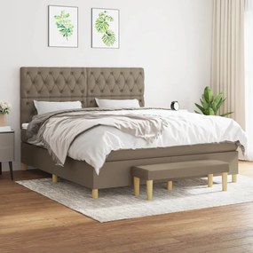 Box spring postel s matrací taupe 160x200 cm textil 3137409
