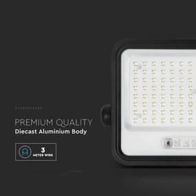 LED Stm. solární reflektor LED/200W/3,2V IP65 10000 mAh černá + dálkové ovládání
