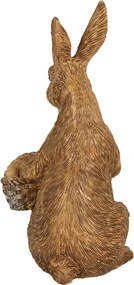 Dekorace socha králík s vajíčkem a kuřátky - 9*7*14 cm