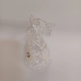 Skleněný anděl 7 × 11 cm čiré sklo