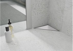 Trojúhelníkový rohový sprchový žlab MEXEN FLAT 2v1 - 20 cm, 1010320