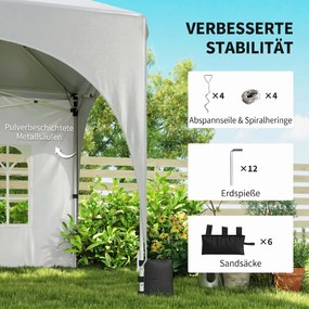 3 x 6 m pop-up pavilon s bočními stěnami, 6 pytlů s pískem, výškově nastavitelná střecha, stan pro zahradní párty s přepravní taškou
