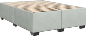 Rám postele bez matrace světle šedý 140 x 190 cm samet 3284631
