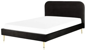 Sametová postel 180 x 200 cm černá FLAYAT Beliani