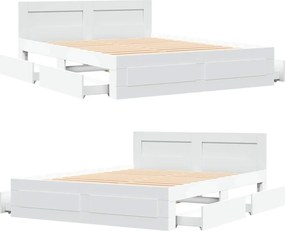 Rám postele se zásuvkou Bílý 150 x 200 cm Kompozitní dřevo 3402858