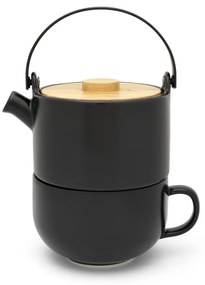 Bredemeijer Sada Umea Tea for one, černá s bambusovým víkem (0,5l)