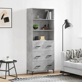 Fionshop 263888320 Skříň highboard betonově šedá 69,5x34x180 cm kompozitn
