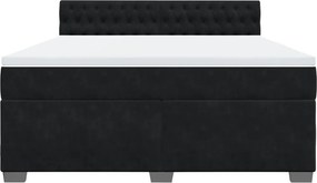 Box spring postel s matrací černá 180x200 cm samet 3288686