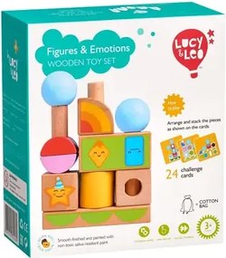 Lucy  Leo Tvary a emoce dřevěná skládačka s předlohami / od 3 let