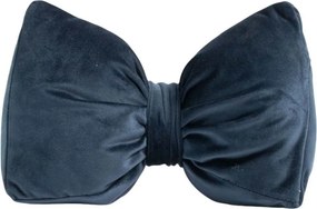 Modrá sametová zarážka do dveří ve tvaru mašle Bow blue – 24*10*16 cm