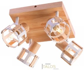 ACA DECOR Stropní přisazené svítidlo TALOS max. 3x 25W/E14/230V/IP20, světlé dřevo