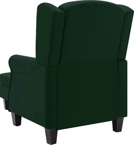 Křeslo s podnožkou tmavě zelené textil 320157
