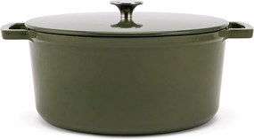 Elmich Smaltovaný litinový hrnec Ember 28 cm - olivově zelená
