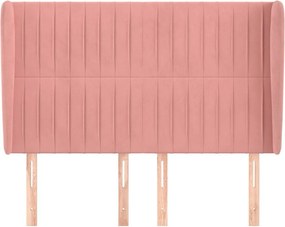 Čelo postele typu ušák růžové 147x23x118/128 cm samet 3118247