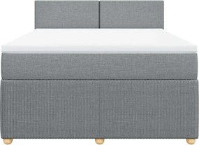 Box spring postel s matrací světle šedá 140 x 200 cm textil 3289772