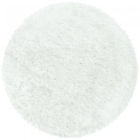 Vopi | Kusový koberec Fluffy shaggy 3500 white - Kruh průměr 120 cm