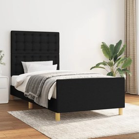 Rám postele s čelem černý 90x200 cm textil 3125351