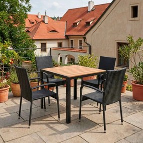 Vikio Zahradní ratanový set 90x90 pro 4 osoby přírodní DT280P