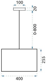 Toolight - Závěsné svítidlo 40cm 3xE27 60W APP623-1CP, černá-bílá, OSW-00086