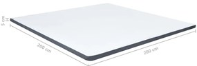 vidaXL Marketos Vrchní matrace na postel boxspring 200 x 200 x 5 cm středně měkký