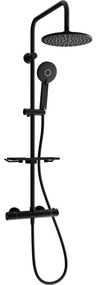 Mexen KT40 nástěnný sprchový set s dešťovou sprchou a termostatickou baterií, černý - 771504093-70