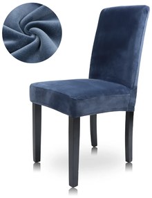 Sametové elastické potahy na jídelní židle Barva: námořnická modrá