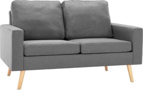 2místná pohovka světle šedá textil 288703