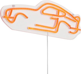 Neonová nástěnná lampa oranžová vč. LED - Auto