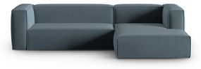 Modrá sametová rohová pohovka Mackay – Cosmopolitan Design