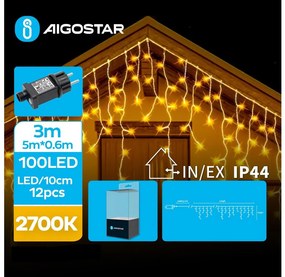 Aigostar B.V. | Aigostar - LED Venkovní vánoční řetěz 100xLED/8 funkcí 8x0,6m IP44 teplá bílá | AI0462