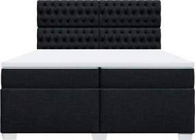 Box spring postel s matrací černá 200x200 cm textil 3290604