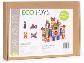 Dřevěné edukační kostky Ecotoys 108 ks